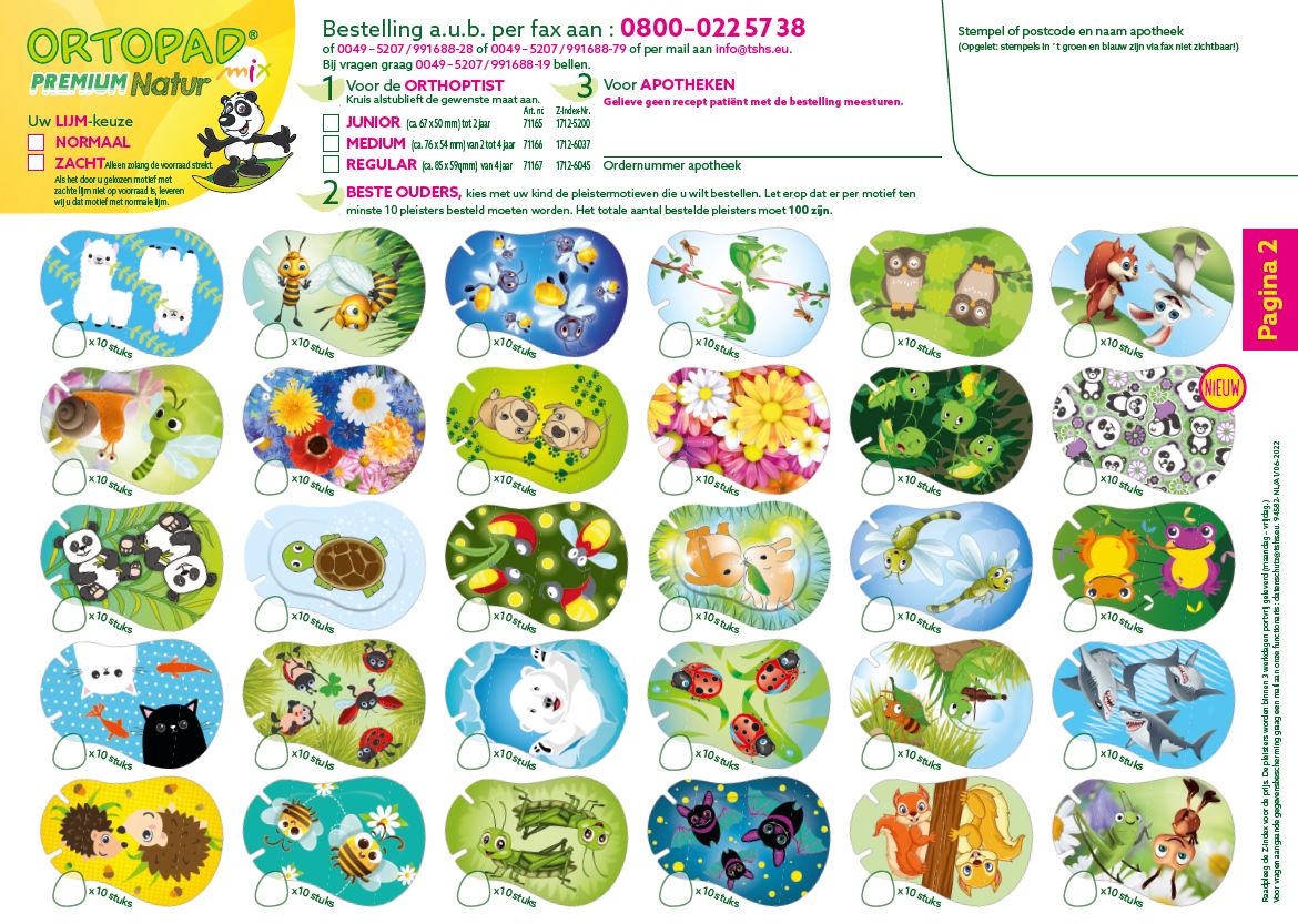 Oogpleisters kinderen ORTOPAD® Mix PREMIUM Natur